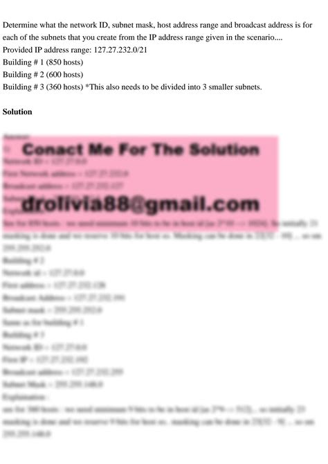 Solution Determine What The Network Id Subnet Mask Host Address Range