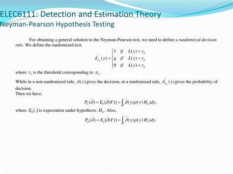 ppt elec6111 detection and estimation theory minimax hypothesis testing powerpoint