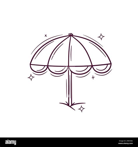 Hand Drawn Beach Umbrella Doodle Vector Sketch Illustration Stock