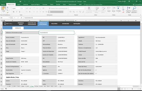 Planilha De Cadastro E Controle De Funcion Rios Em Excel Planilhas