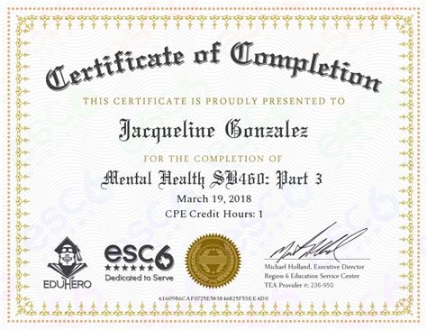 Certificates