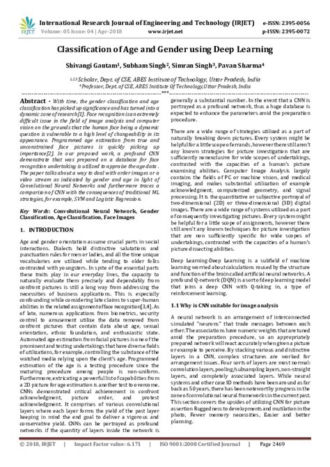 pdf classification of age and gender using deep learning irjet journal