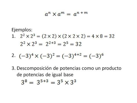 Para Multiplicar Potencias Con La Misma Base A Se Suman Los Exponentes