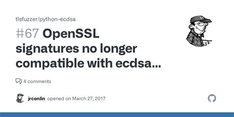 OpenSSL Signatures No Longer Compatible With Ecdsa RAW Format README