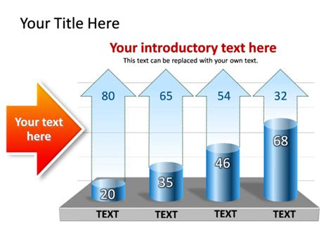 powerpoint slide chart clustered column blue 4 column tg280
