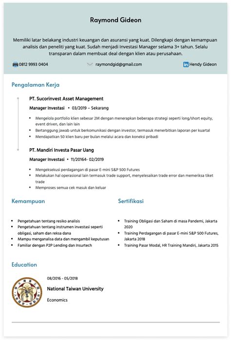 5 Contoh CV Staff Keuangan Finance Untuk Melamar Kerja CakeResume
