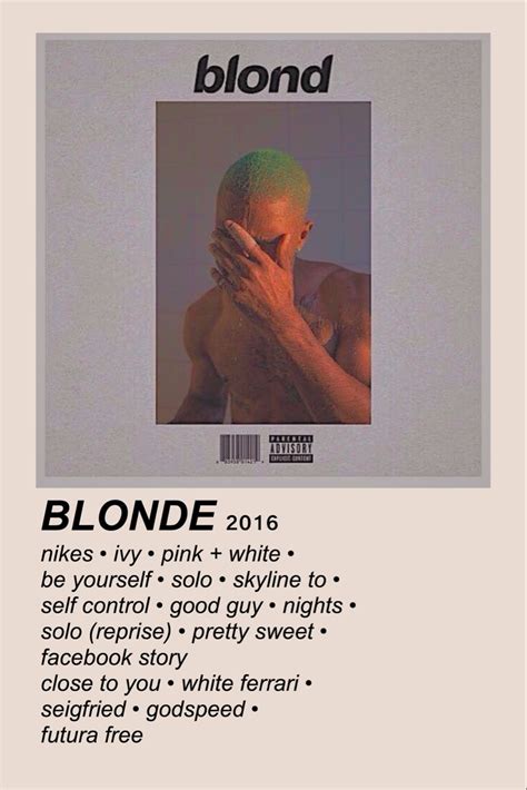 Blonde Frank Ocean Music Cover Photos Music Poster Ideas Music