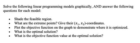 solved solve the following linear programming models