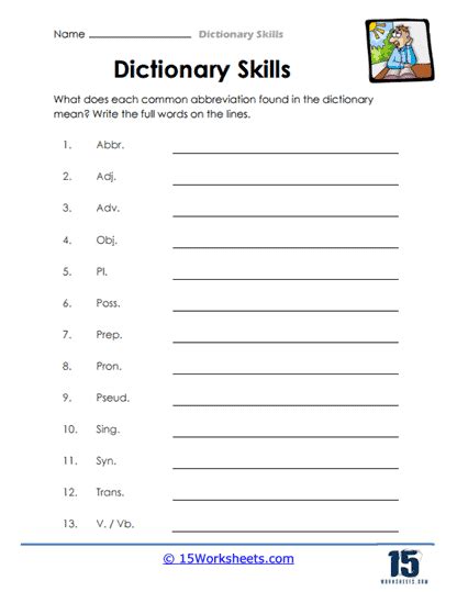 Dictionary Skills Worksheets Worksheets Worksheets Library