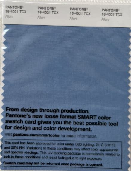Pantone TCX Cotton Swatch Card 16 4021 TCX Allure Khánh Toàn Color