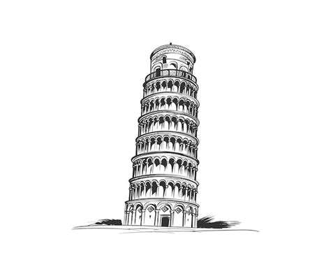 Premium Vector Leaning Tower Of Pisa Abstract Hand Drawn Sketch