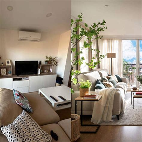 Antes y después de un piso pequeño de 60m2 con ideas estilosas para