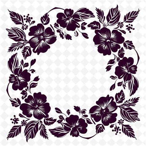 Uma Moldura Redonda Flores E Folhas Em Um Fundo Branco PSD