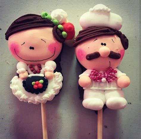 Two Cake Toppers Made To Look Like People