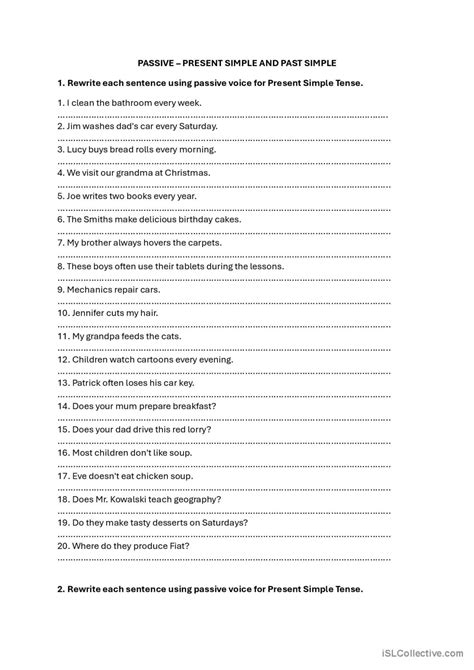 Passive Voice Present Simple And P Fran Ais Fle Fiches Pedagogiques