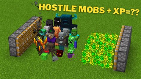 Minecraft What Happen If You Combine All Hostile Mobs Xp Youtube