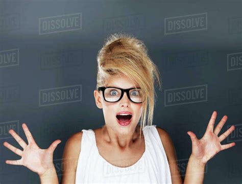 Shocked Glamorous Blond Woman Stock Photo Dissolve