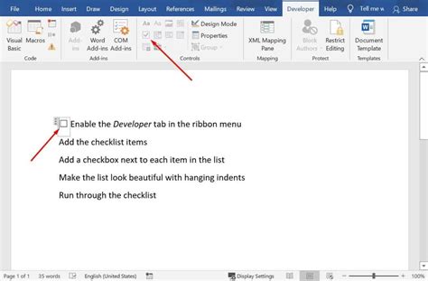 How To Make A Checklist In Microsoft Word In Simple Steps