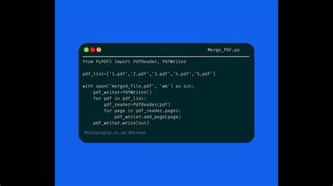python pypdf2 merge multiple pdf files youtube