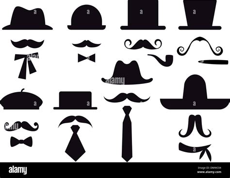 Bigote Y Sombreros Vector Set Imagen Vector De Stock Alamy