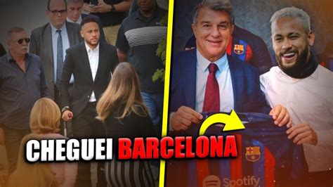 NEYMAR CHEGANDO NO BARCELONA YouTube