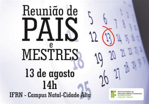 IFRN Cidade Alta realiza reunião de pais e mestres IFRN Instituto