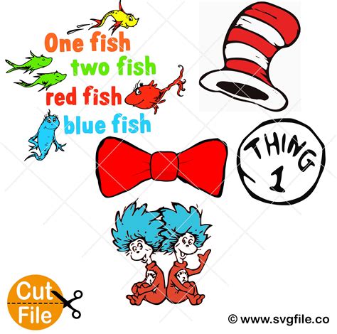 Dr Seuss SVG Bundle 24 Diffrent SVG Svgfile Co 0 99 Cent SVG Files