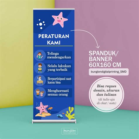 Jual Spanduk Banner Peraturan Kelas Kami Aturan Ruang Kelas Pedoman
