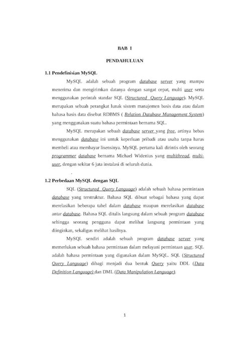 docx laporan praktikum basis data modul i membangun database sql pada mysql pdfslide