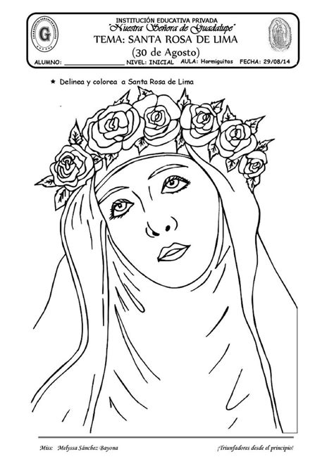 TEMA SANTA ROSA DE LIMA Dia de santa rosa Dibujos Cómo dibujar a santa