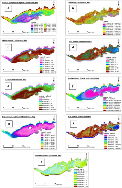 spatial distribution map for estimated water quality parameters download scientific diagram