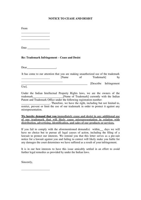 Free Printable Cease And Desist Defamation Letter Templates Word PDF