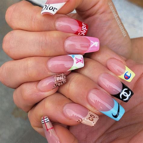 Designer Nails Chanel Dior Lv Fendi Burberry Acrylic Nails