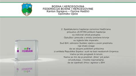 Saopćenje OV HADŽIĆI U PREDMETU SILOS MTV IGMAN YouTube