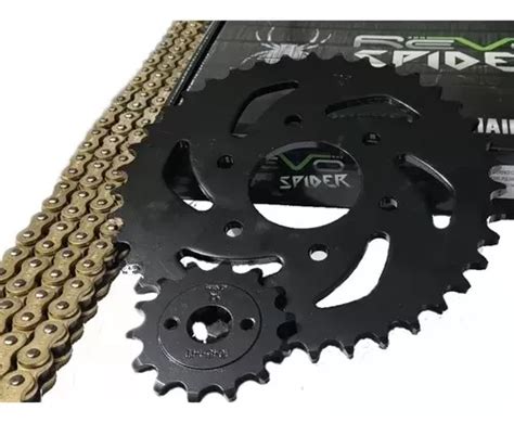 Kit De Arrastre Revo Spider Cadena Dorada Apache Rte 160 V2