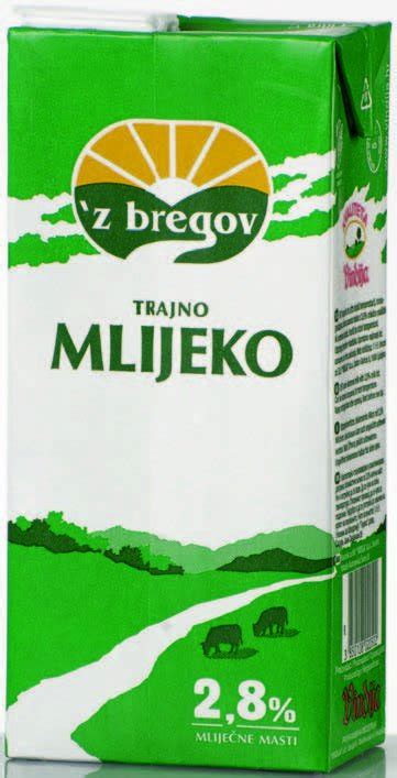 Mlijeko trajno 2 8 m m Z bregov Vindija 1 l Akcija Njuškalo popusti