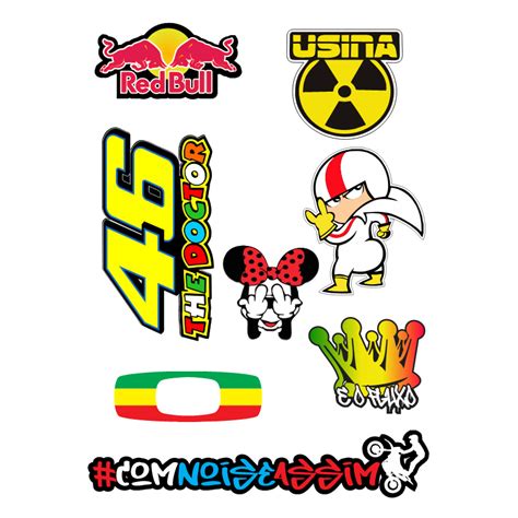 Kit Adesivos Super Cartela Para Bike Capacete Moto Carro Shopee Brasil