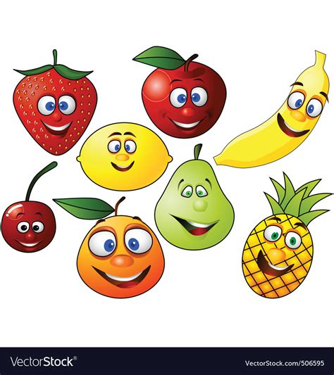 Fruits Cartoon Royalty Free Vector Image VectorStock