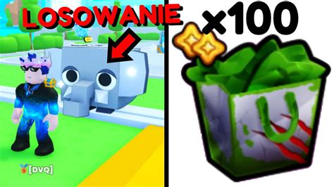 LOSOWANIE NA HUGE PETA OTWORZYŁEM 100 DINO GIFTÓW w Pet Simulator