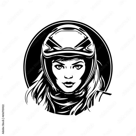 Vetor De Motocross Logo Girl Helmet Vector Clip Art Illustration Do Stock Adobe Stock