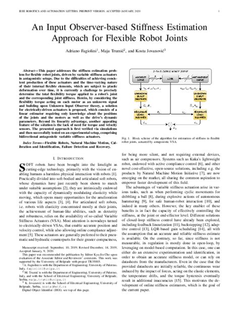 pdf an input observer based stiffness estimation approach for flexible robot joints maja