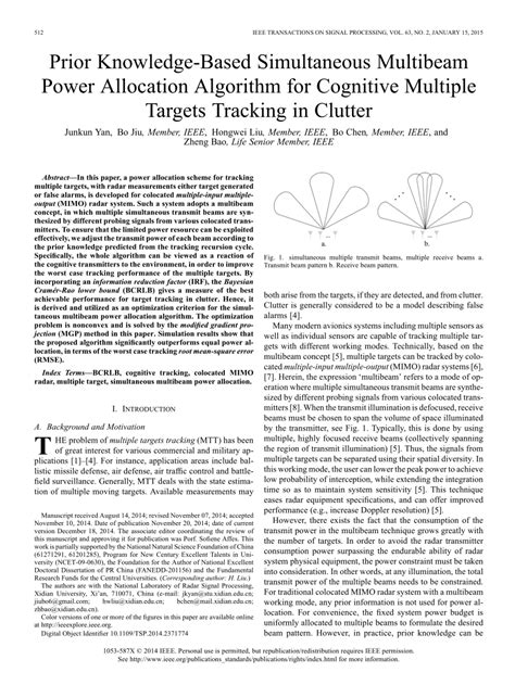 pdf prior knowledge based simultaneous multibeam power allocation algorithm for cognitive