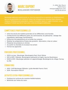 Réussir son CV de boulanger pâtissier avec exemple