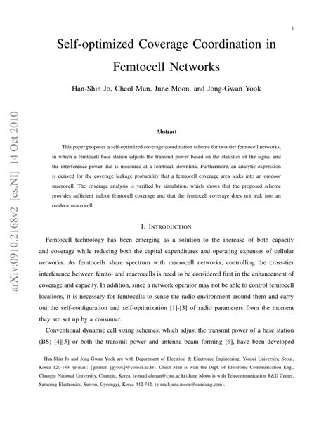 pdf self optimized coverage coordination in femtocell networks