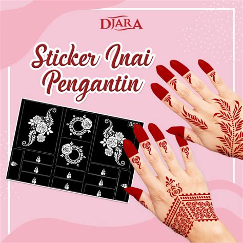 Sticker Corak Inai Henna Stencil Sticker Henna Mehndi Stencil New