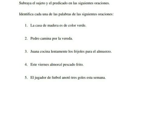 Kalligraph Impfung Unangenehm Se Ala El Sujeto Y El Predicado De Las