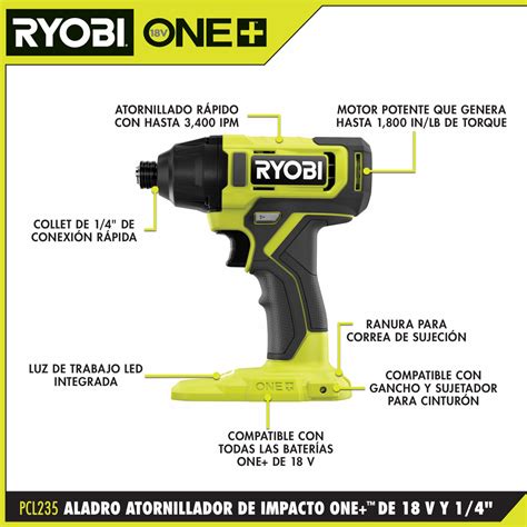 Kit de destornillador de impacto inalámbrico ONE de 18 V y 1 4 in con