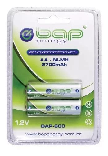 Pilha Recarregável Bap Aa 2700 Mah 1 2v Bap 600