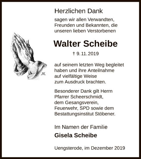 Traueranzeigen Von Walter Scheibe Trauer HNA De