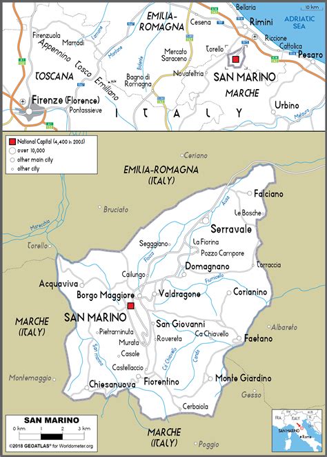 Large Size Road Map Of San Marino Worldometer
